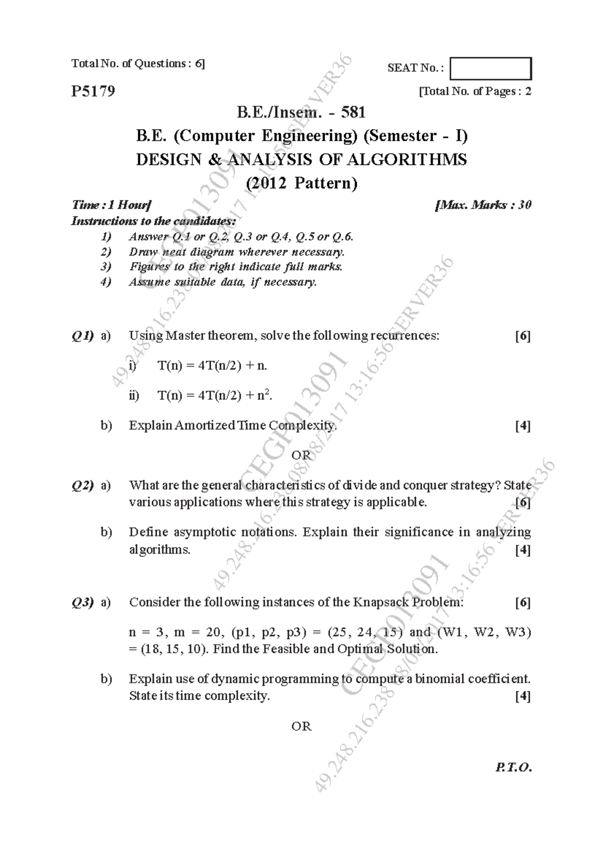 August 2017 - noe - Total No. of Questions : 6] [Total No. of Pages : 2 ...