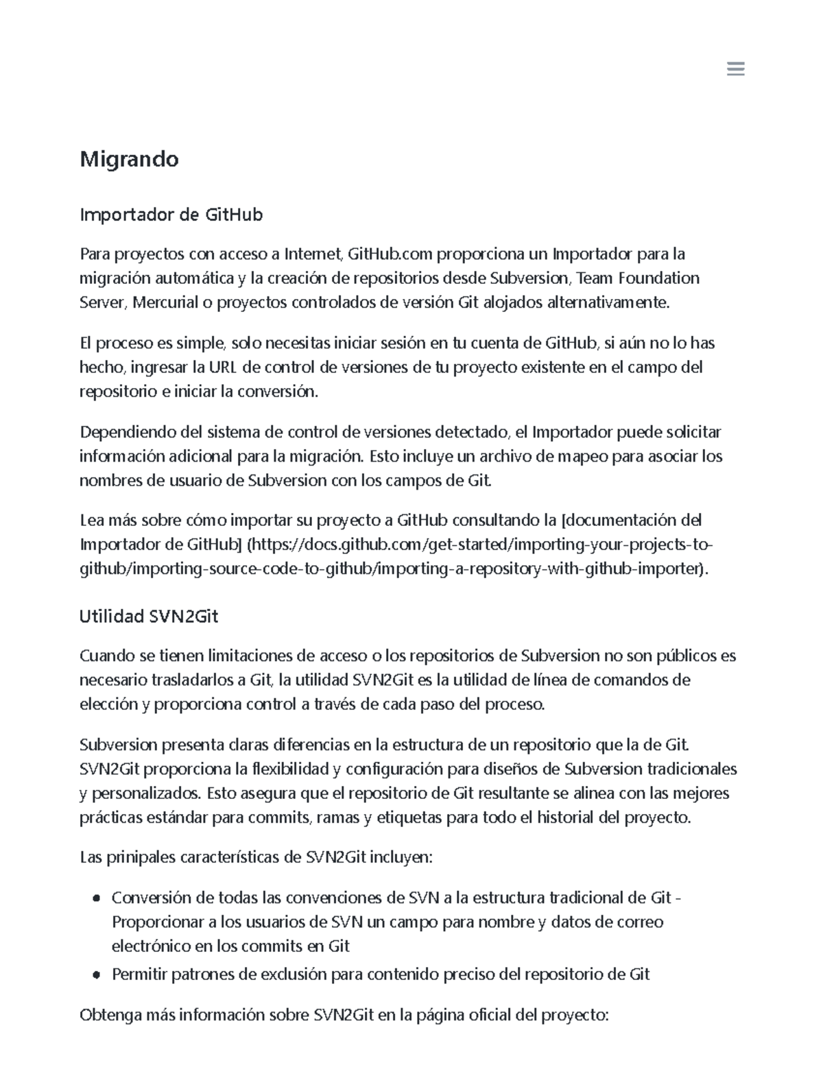 Migración De Subversion Svn A Git Git Hub Cheatsheets Migrando Importador De Github Para