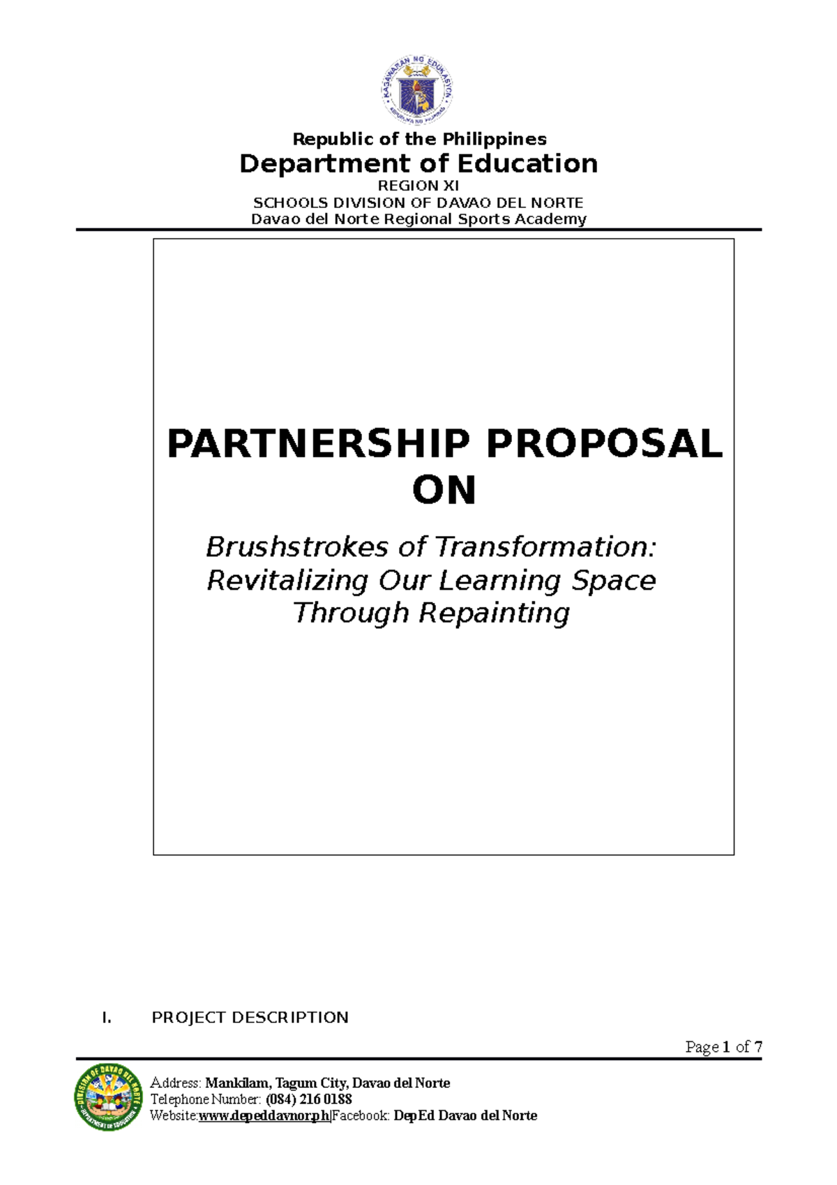 KM Partnership-Proposal-Template - Department of Education REGION XI ...