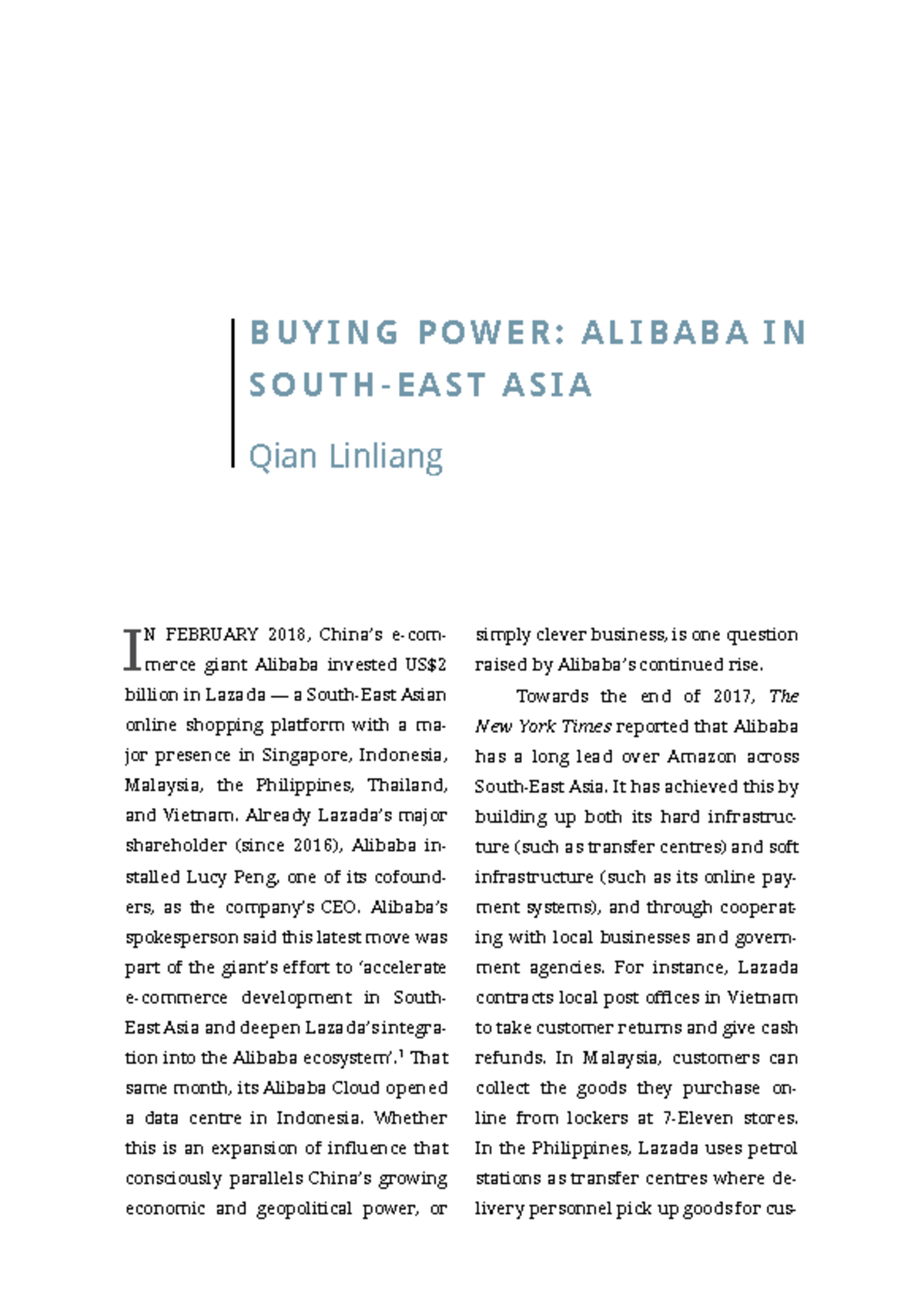Buying Power Alibaba in South East Asia - I N FEBRUARY 2018, China’s e ...