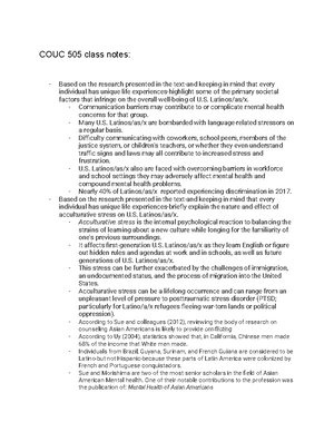 COUC 504 class notes -4 - COUC 505 class notes: - The Calvinist ...