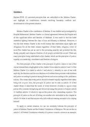 Tutorial Questions FOR Discussion - TUTORIAL QUESTIONS Position of Islamic law in Malaysia is ...