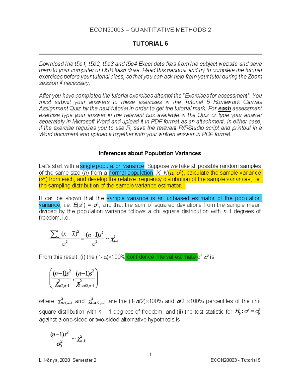 Tutorial 5 - tute 5 - 1 ####### ECON20003 – QUANTITATIVE METHODS 2 ####### TUTORIAL 5 Download ...