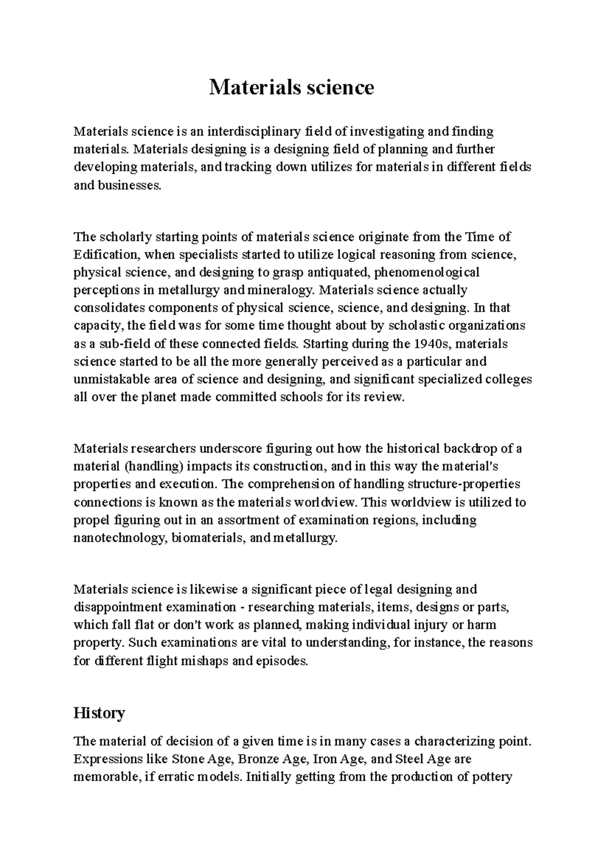 Materials science - Ifah - Materials science Materials science is an ...