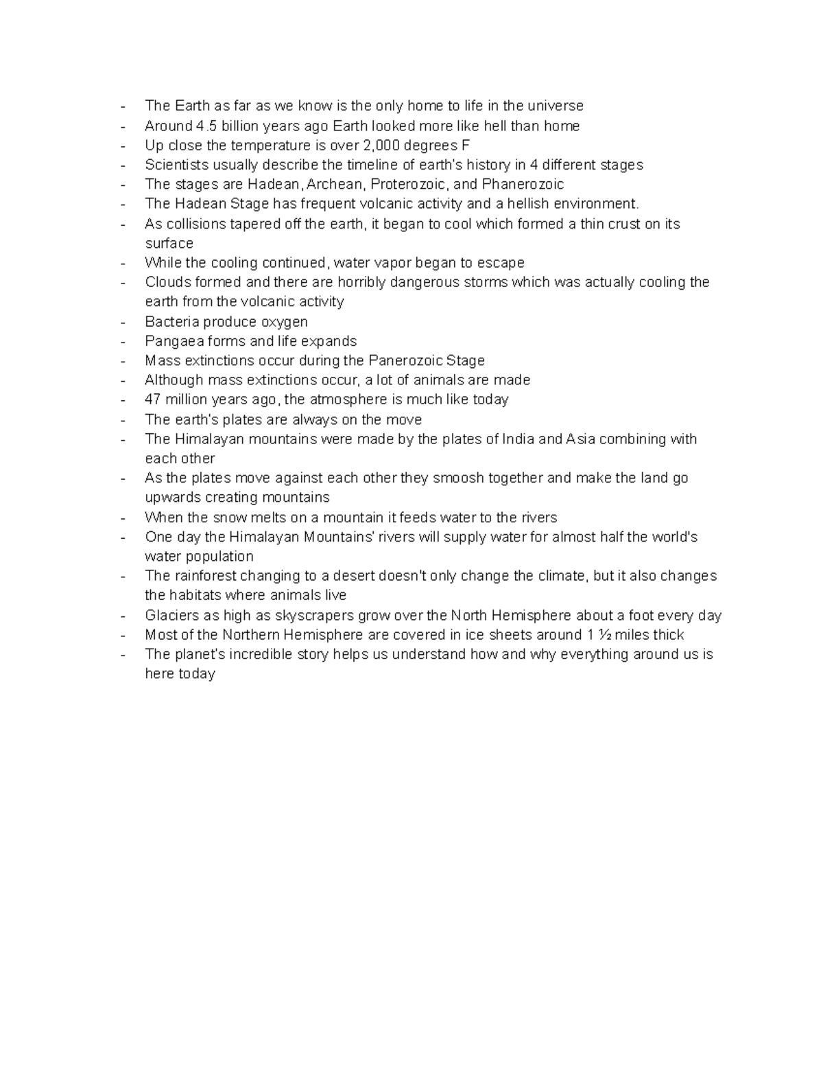 Earth Making of a Planet - National Geographic Viewing Guide Notes ...