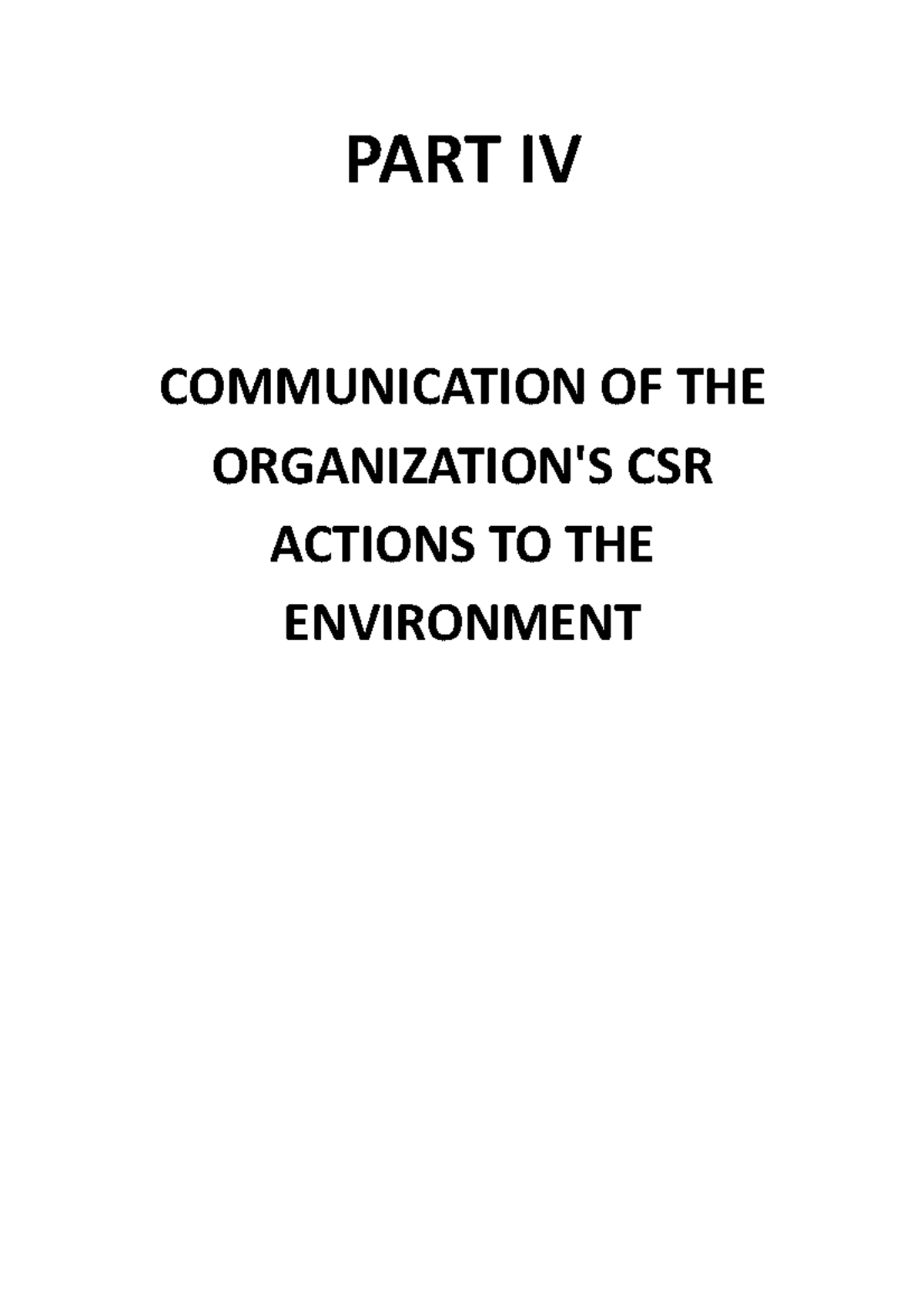 8Unit Corporate Social Responsability - PART IV COMMUNICATION OF THE ...