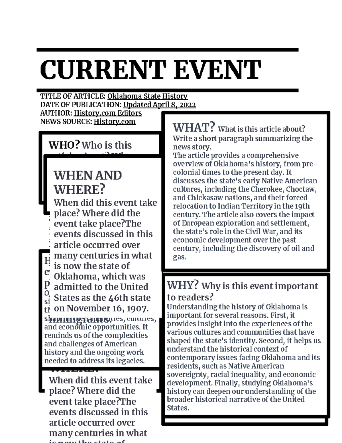 Current Event - ARELLANO - WHY? Why is this event important ####### to ...