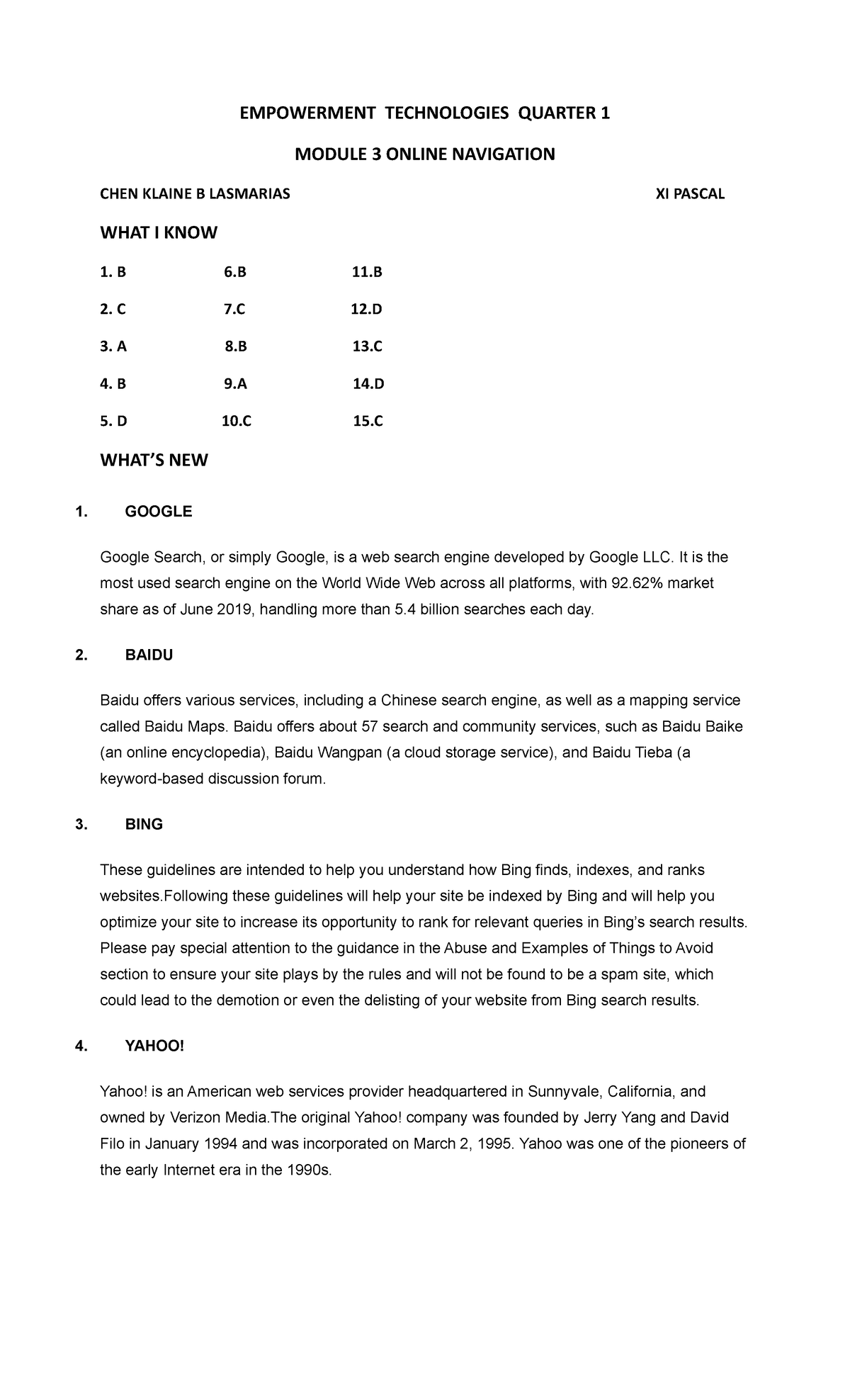 Empowerment Technologies Quarter 1 - EMPOWERMENT TECHNOLOGIES QUARTER 1 ...