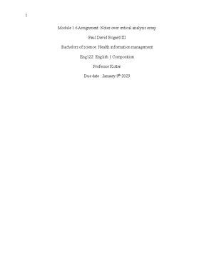 ENG 130 Module One Reading Response Template 2 - ENG 130 Module One ...