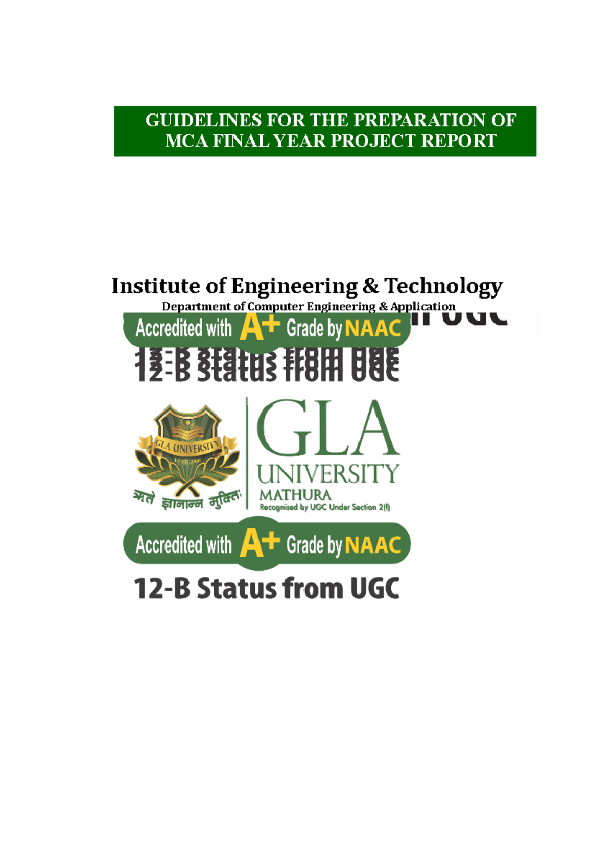 MCA Final Year Project Template - GUIDELINES FOR THE PREPARATION OF MCA ...