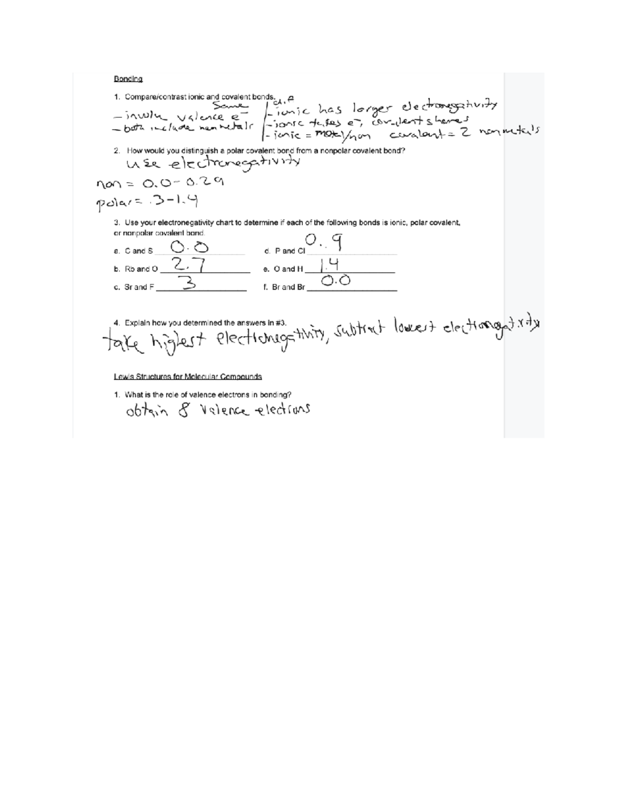 Bonding, Nomenclature, Lewis Structures, etc Study Guide - CHEM 122 ...