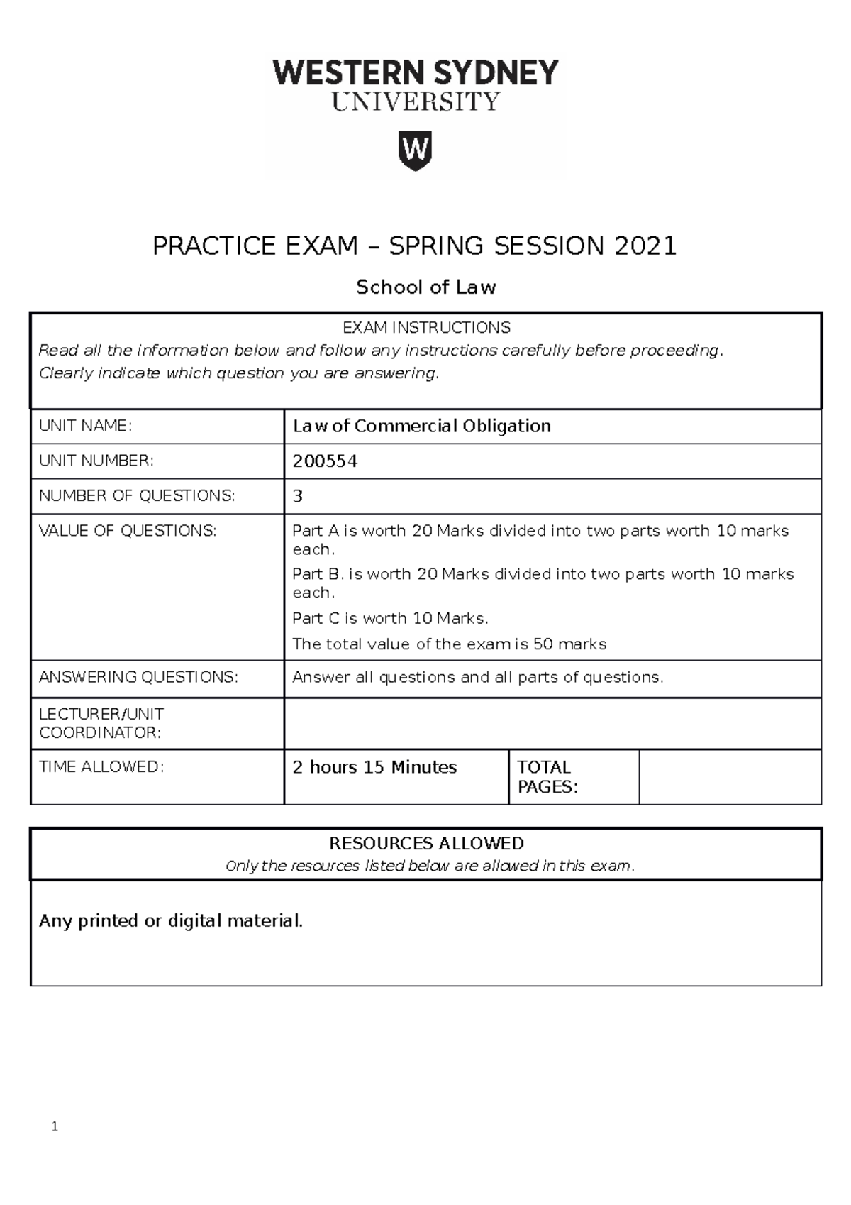 2005 54 LOCO Practice Exam SPR2H 2021(2) - PRACTICE EXAM – SPRING ...