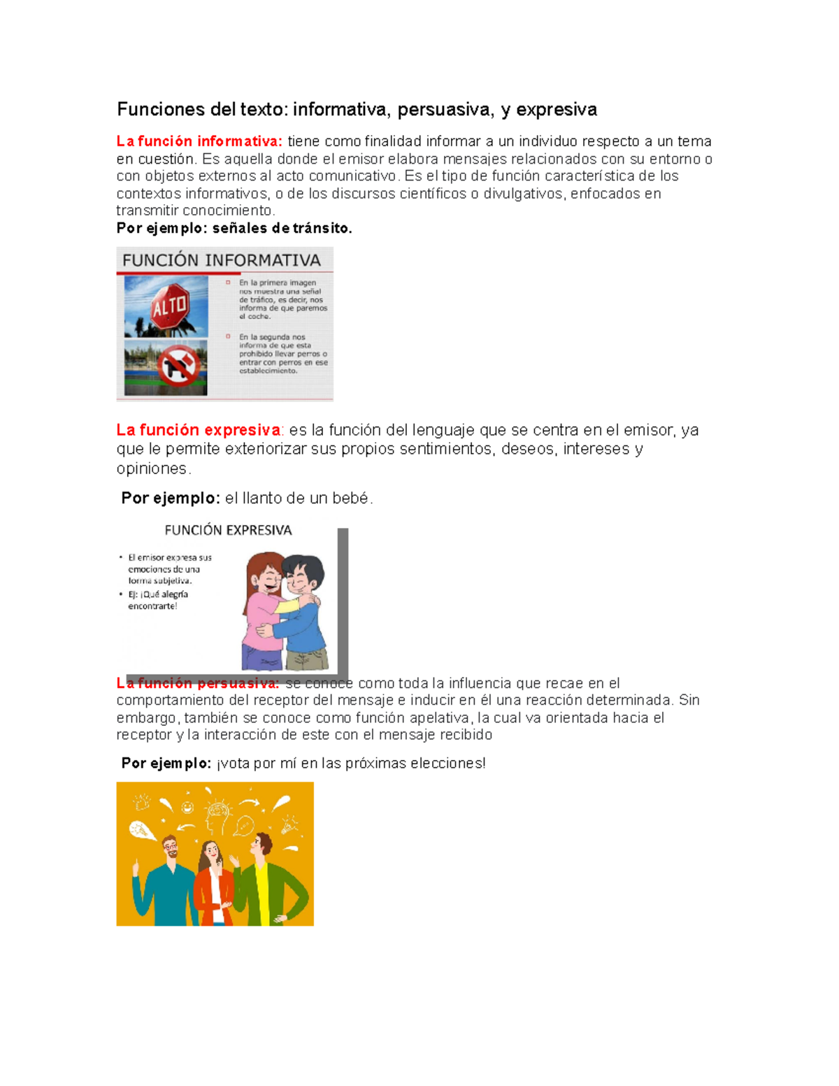 Funciones del texto - Es aquella donde el emisor elabora mensajes ...