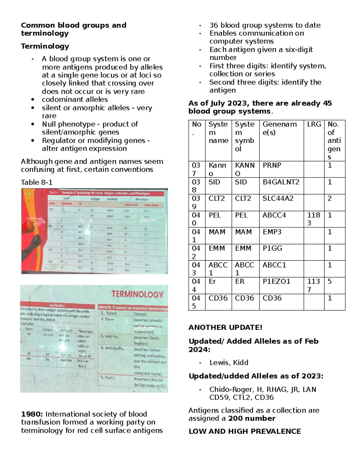 BB-terminology - Common blood groups and terminology Terminology - A ...