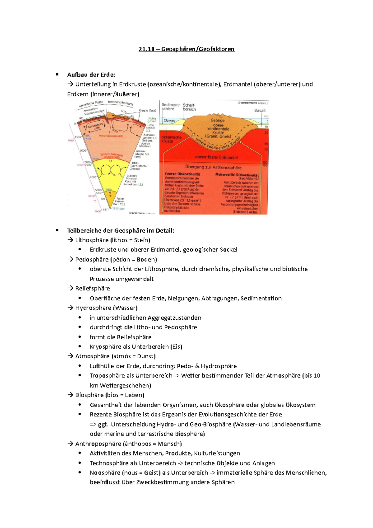 21.10 - Geosphäre & Geofaktor - 21 – Geosphären/Geofaktoren Aubau der ...