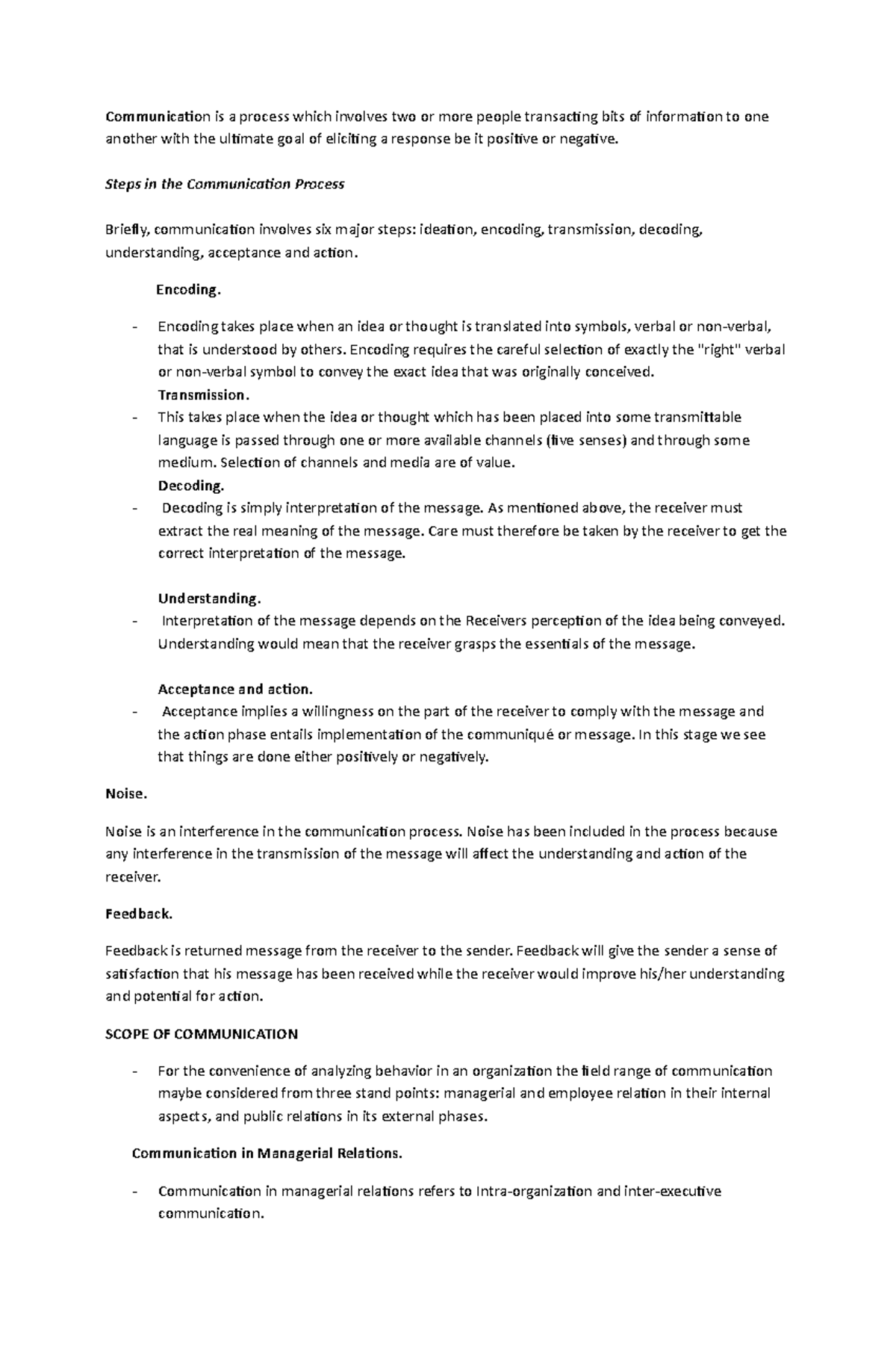 Report-HBO - nope - Communication is a process which involves two or ...