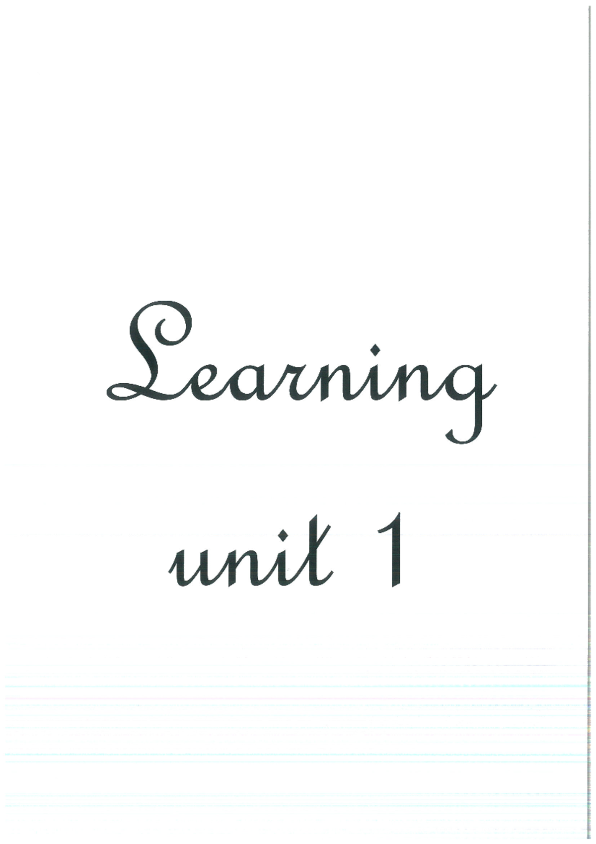 Learning unit 1 Baiaa 1A Baaua 1A - Learning Learnin unit 1 Learning ...