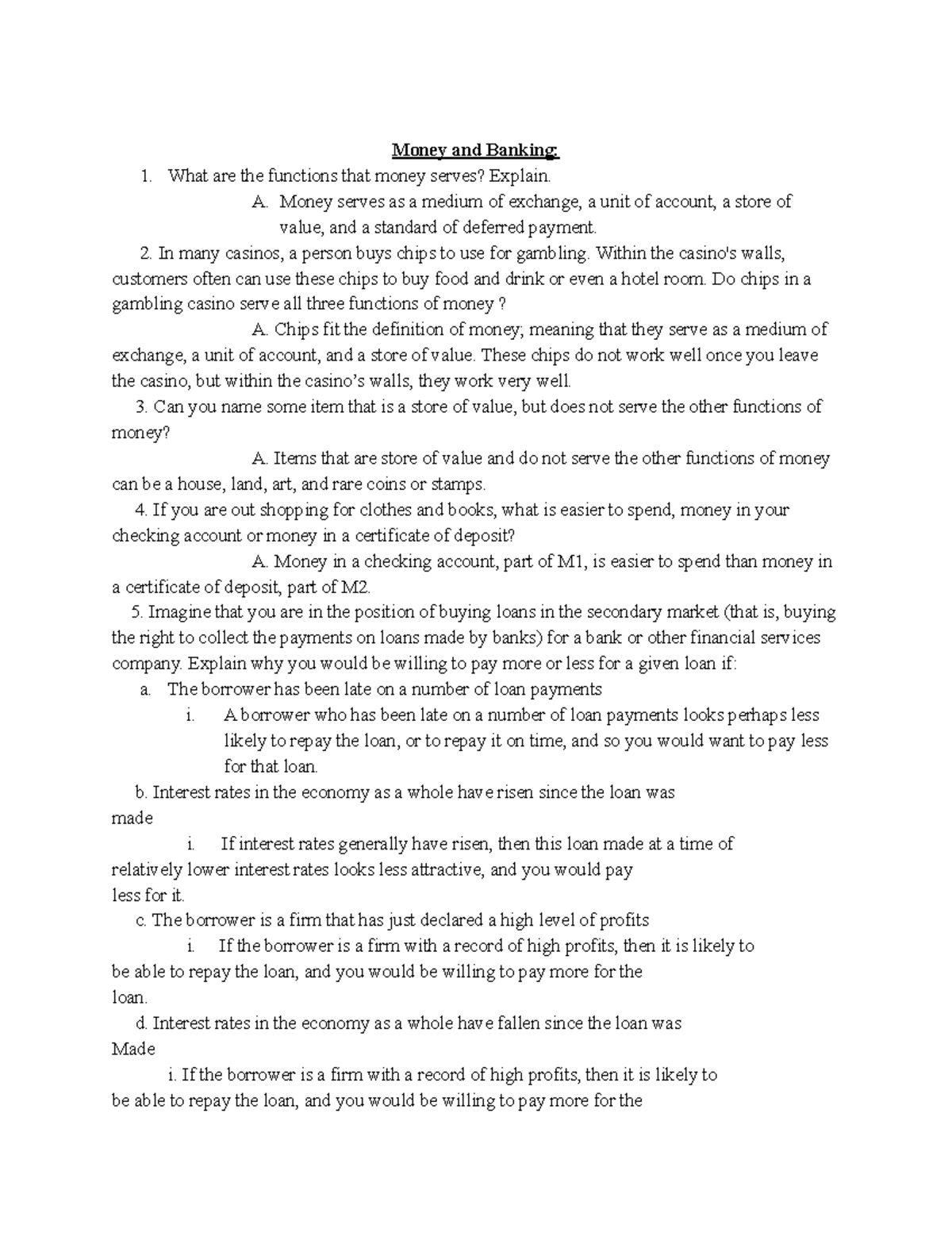 DLT Money and Banking - Homework Assignment - Money and Banking: What ...
