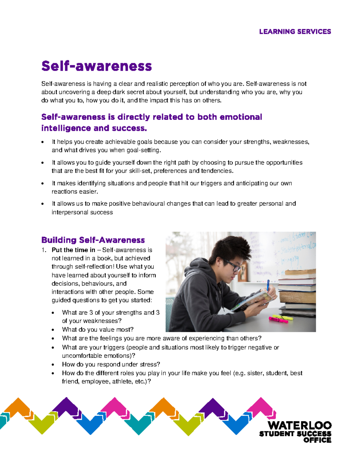 Tip Sheet Self Awareness - LEARNING SERVICES is having a clear and ...
