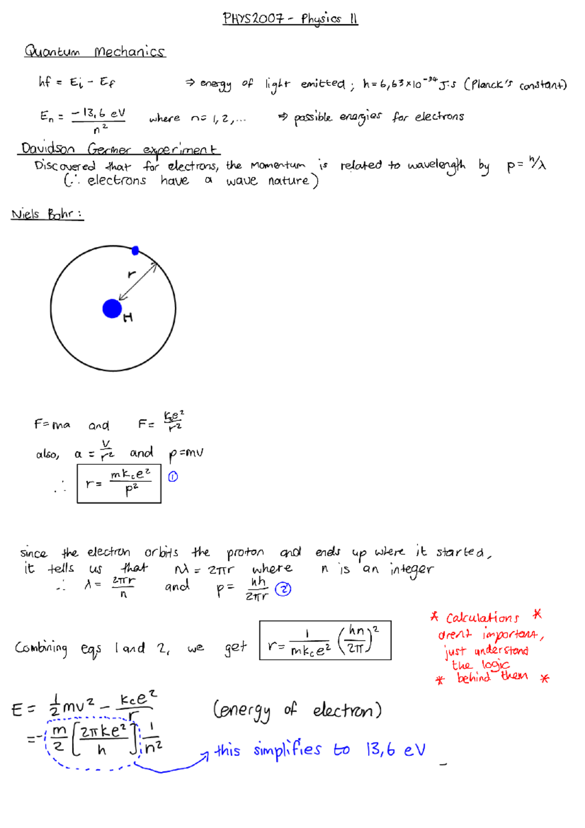 PHYS2007 - Notes Chapter 1 - PHYS2007 - Studocu