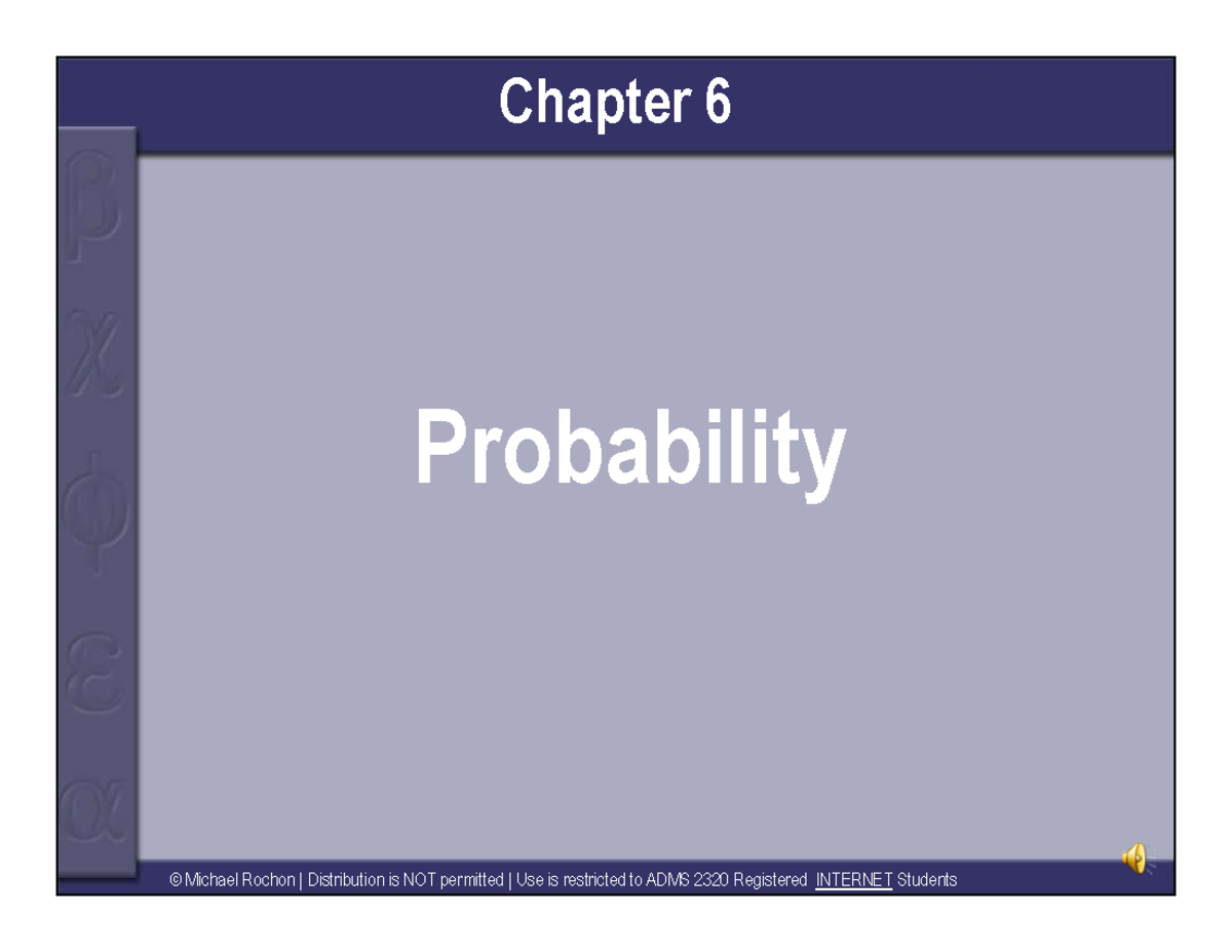 Chapter 6 11th Edition SD - 1 Slide - ProbabilityProbability Chapter 6 ...