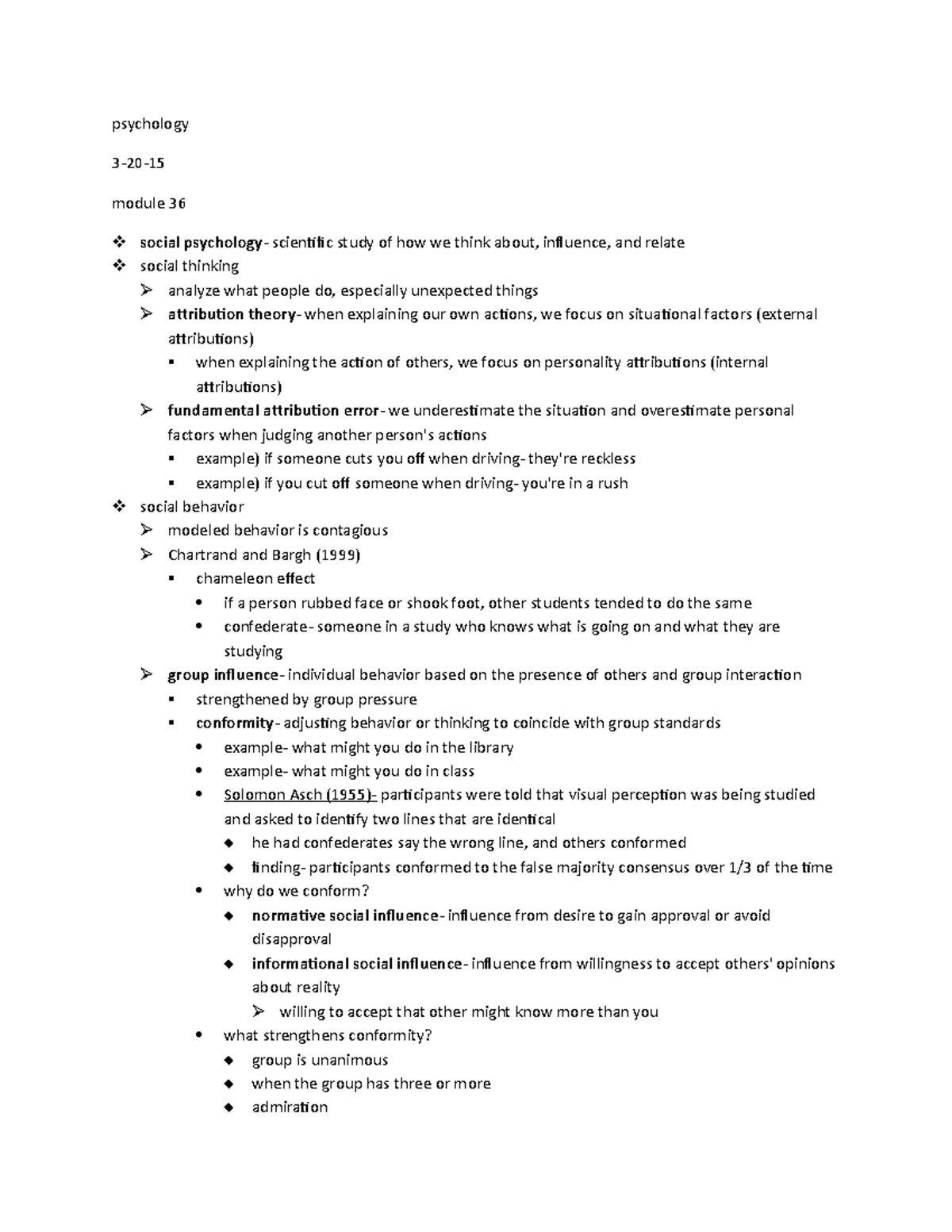 Module 36 - psychology 3-20- module 36 social psychology- scientific ...