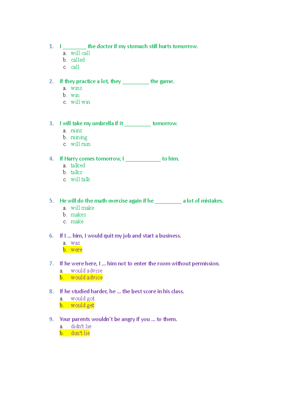 SOAL Conditional MIX - multiple choice condditional - I ________ the ...