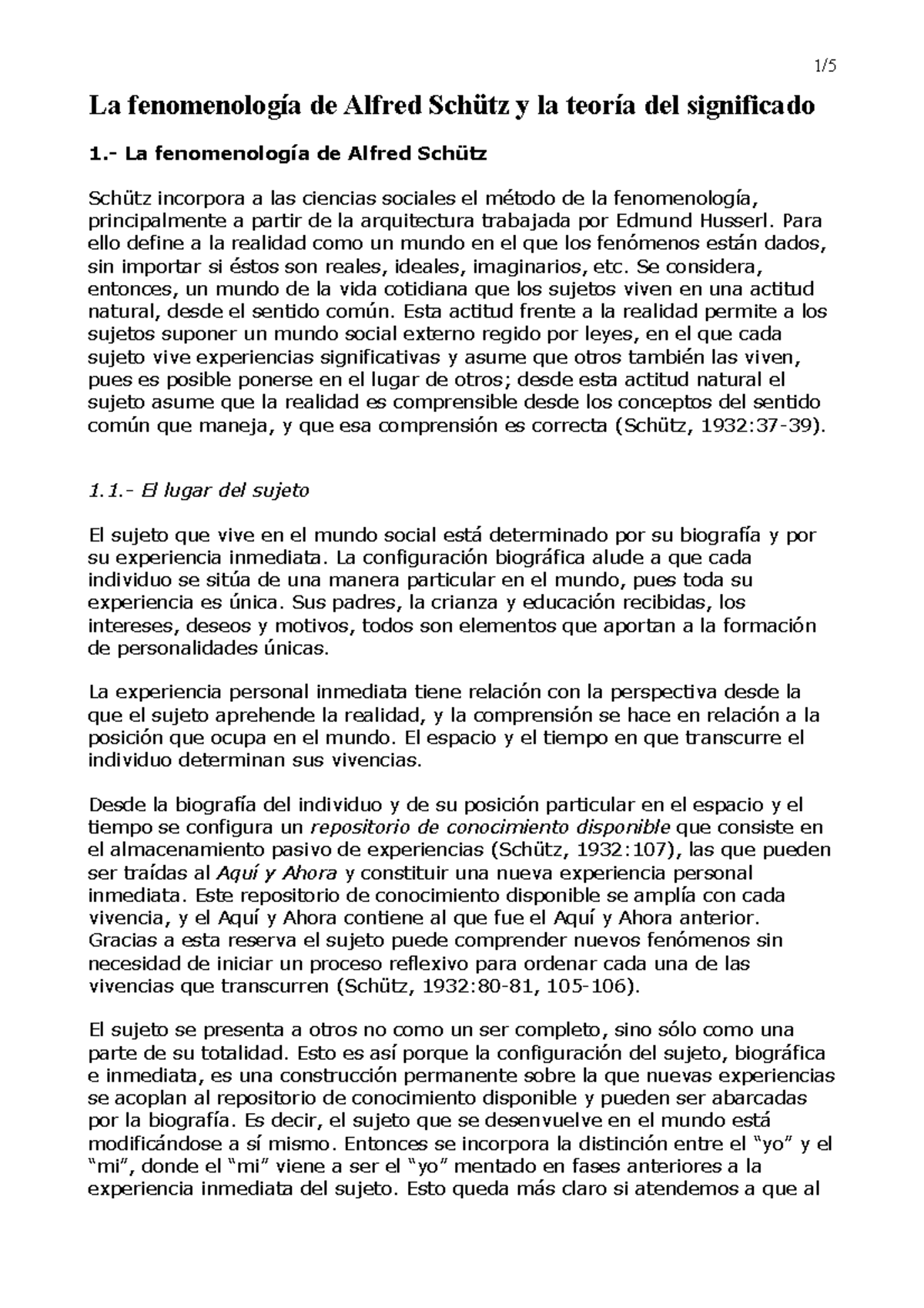 22292750 La fenomenologia de Alfred Schutz y la teoria del significado ...