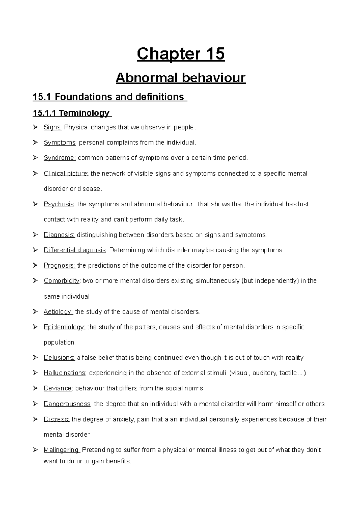 Chapter 15- Abnormal behavior - Chapter 15 Abnormal behaviour 15 ...