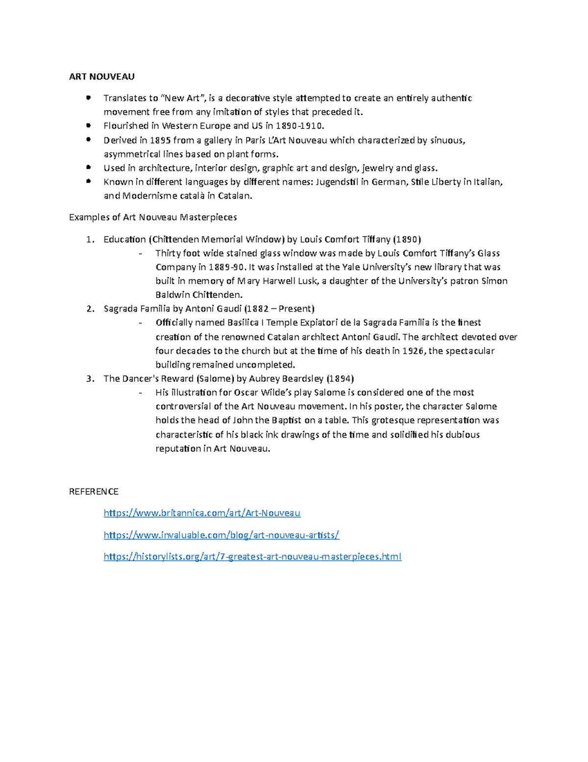 ART Nouveau - ART APPRECIATION - ART NOUVEAU Translates to “New Art ...