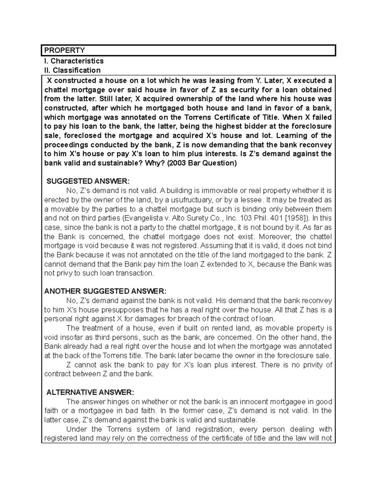 Civil LAW 4C Compilation Property - PROPERTY I. Characteristics II ...