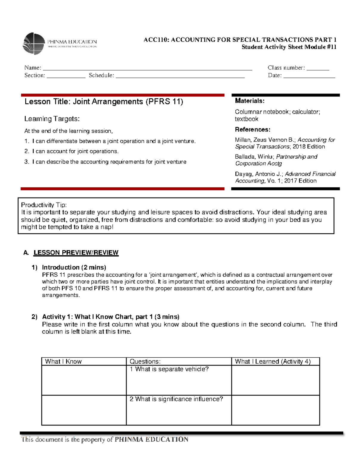 ACC 110 Day 11 SAS - ACC_110_Day_11_SAS.pdf.pdf - Student Activity Sheet Module Name: - Studocu