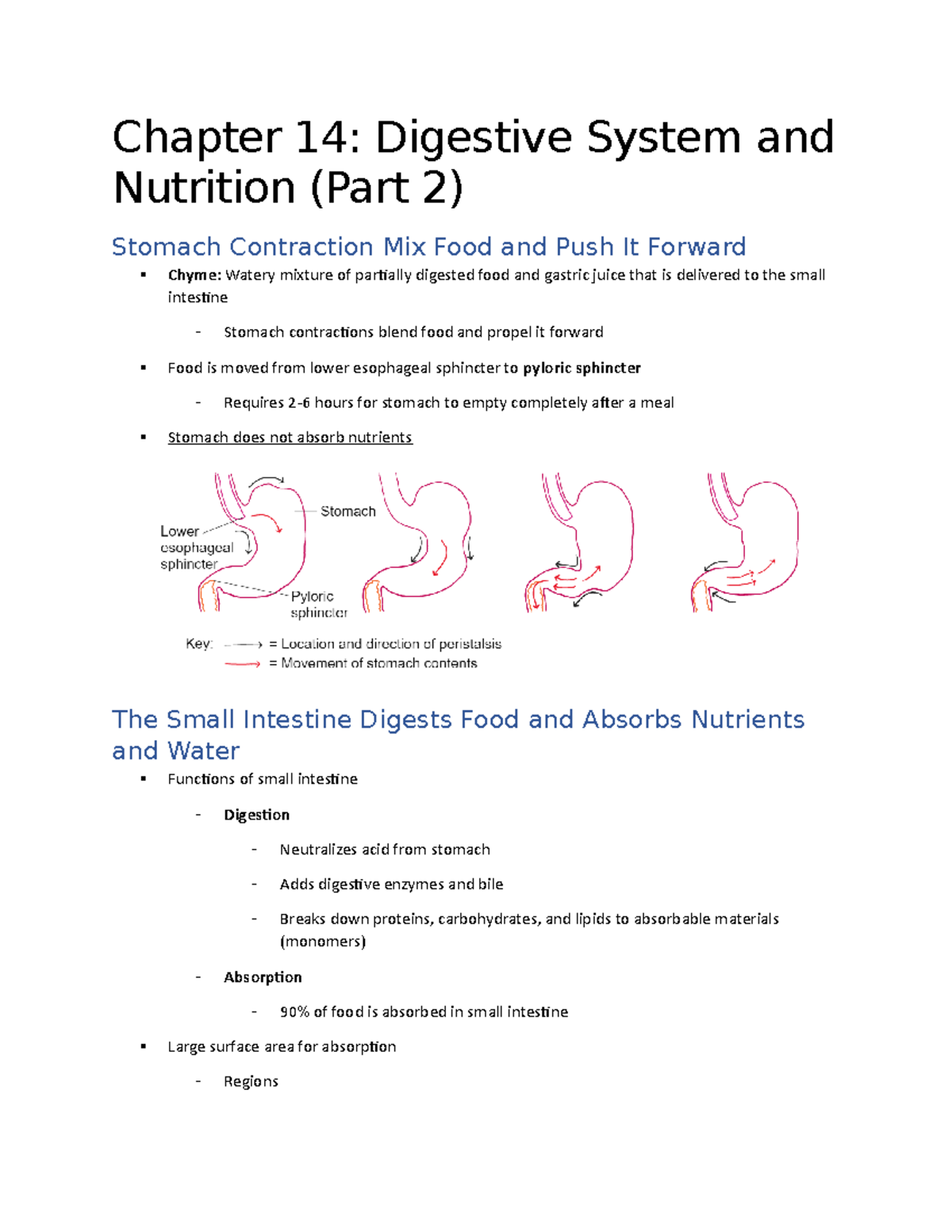 03-22-23 Chapter 14 Part 2 - Chapter 14: Digestive System and Nutrition ...