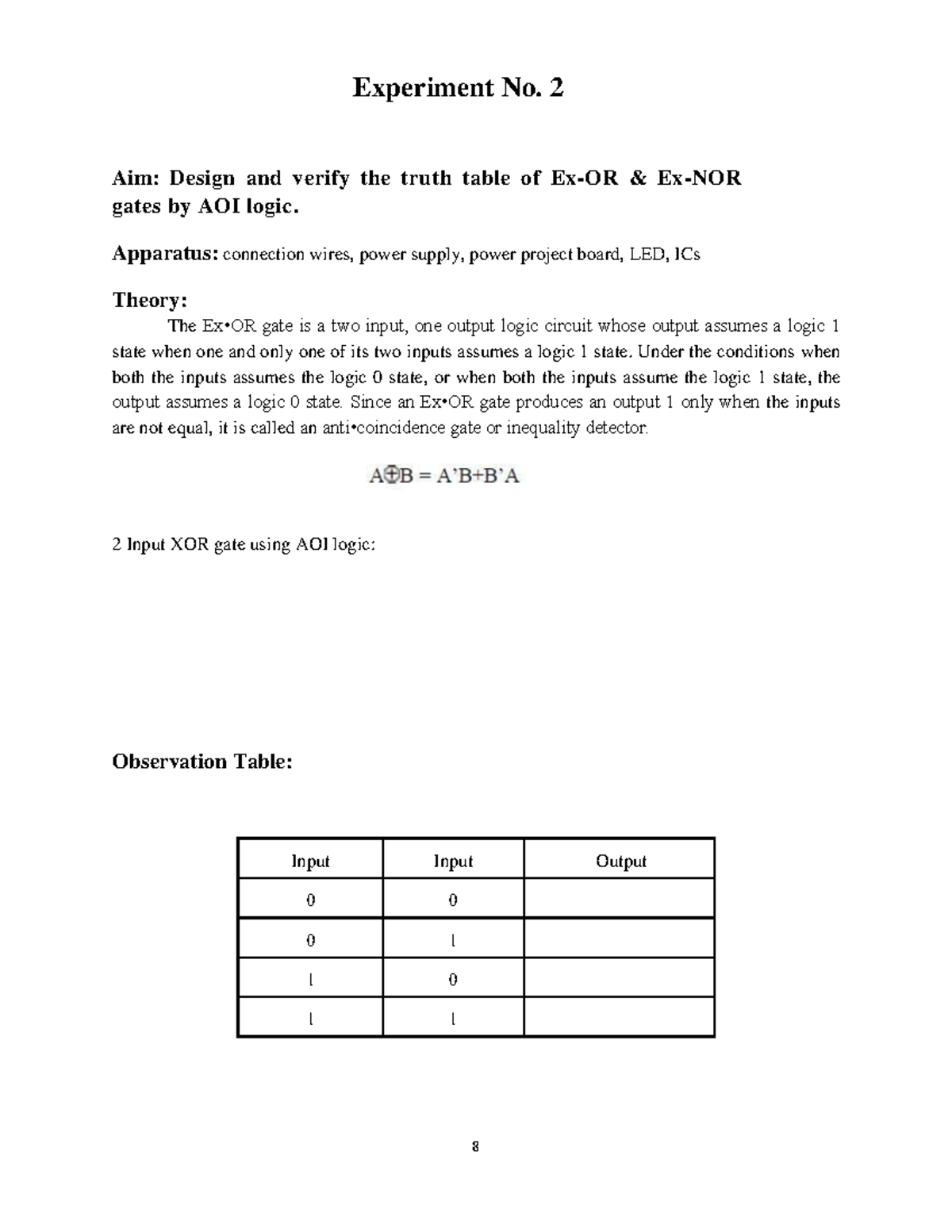 Practical 2 - PRACTICE WORK OF CIRCUITS - 8 Experiment No. 2 Aim ...