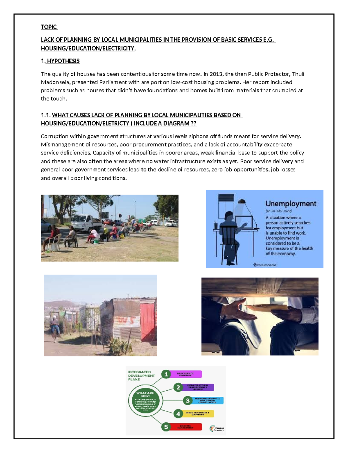 Finished LACK OF Planning - TOPIC LACK OF PLANNING BY LOCAL ...