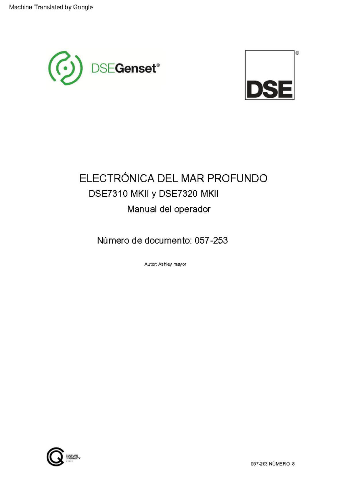 DSE 7310 MKII-DSE 7320 MKII - DSE7310 MKII y DSE7320 MKII Manual del ...