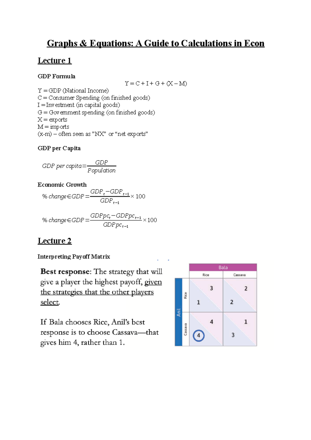 Econ calculations guide - Graphs Equations: A Guide to Calculations in ...
