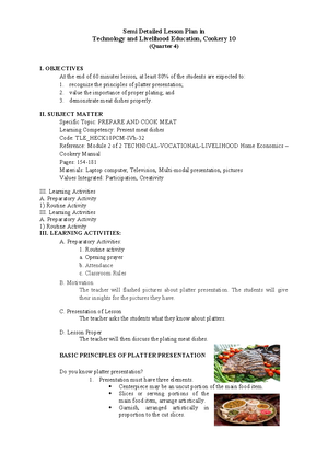 Q4 Learning- Outcome-2- Variety-OF-MEAT- Dishes - Semi Detailed Lesson ...