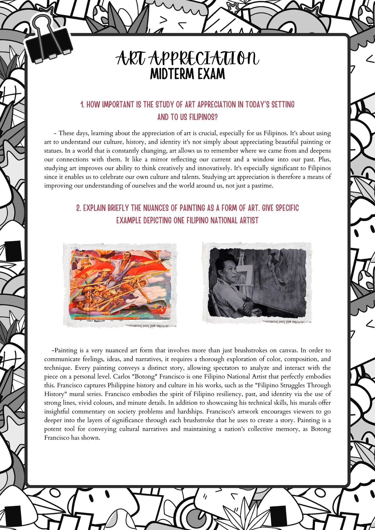 Dumelod - GEAA Midterm EXAM - MIDTERM EXAM ART APPRECIATION 1. HOW ...