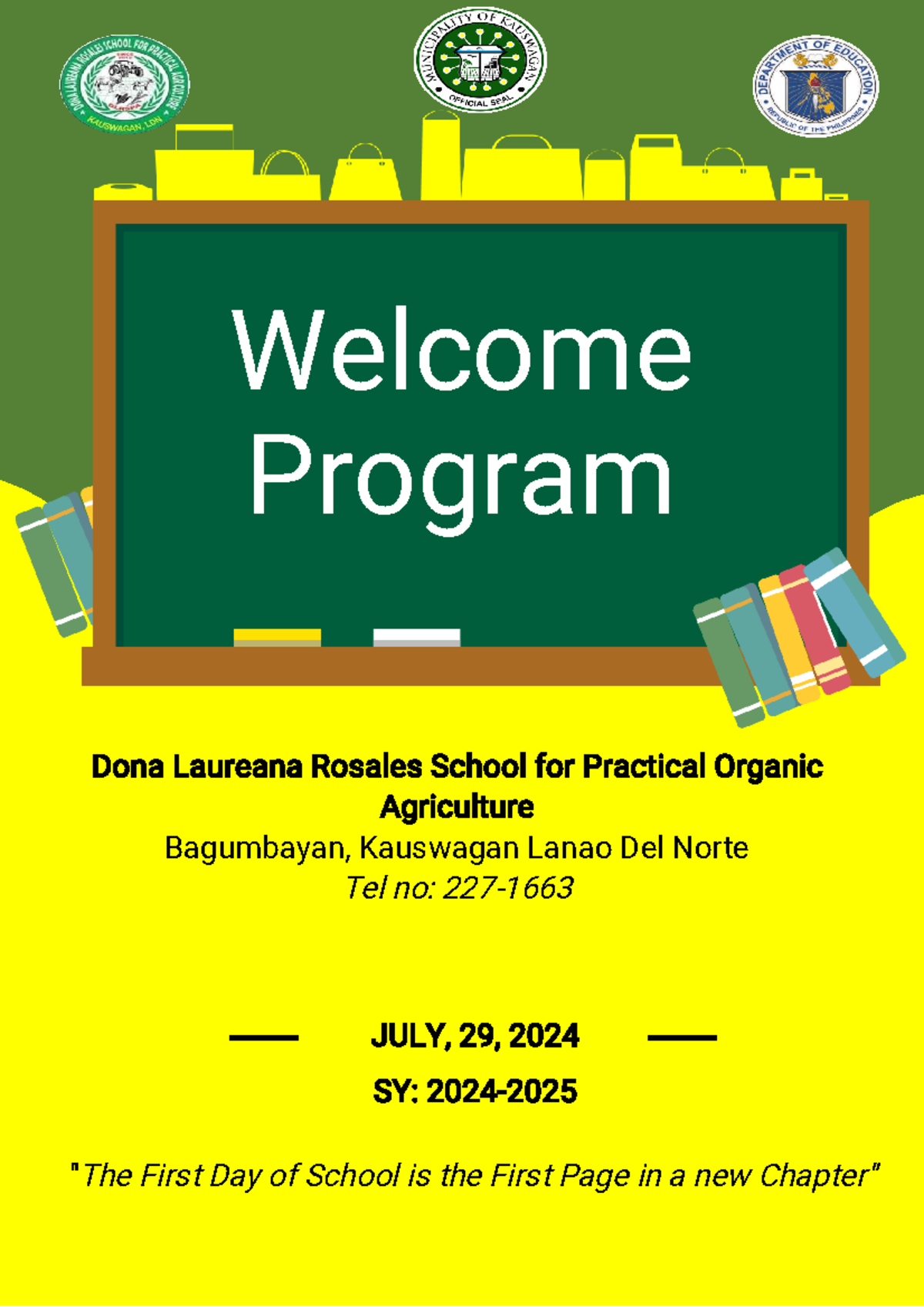 Welcome program - For research purposes - Dona Laureana Rosales School ...