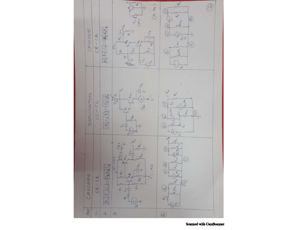 Comp of multistage bjt amplifiers - Sno CASCADE DARLINGTON CASCODE CE ...