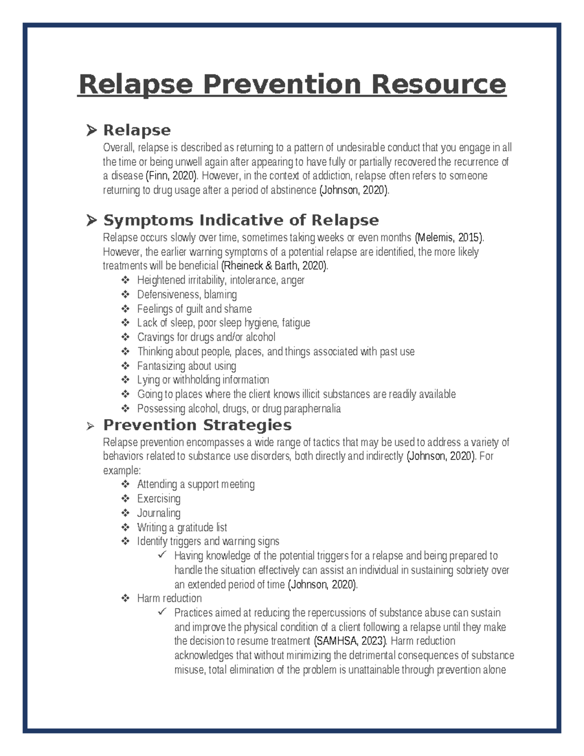 Complete Relapse Prevention Resource - Relapse Prevention Resource ...