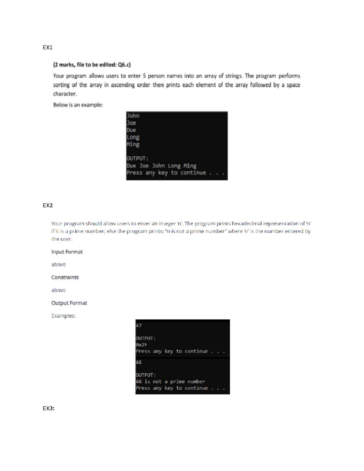 Ontap 1 - cia - EX EX EX3: Palindrome: 0, 1, 2, 3, 4, 5, 6, 7, 8, 9, 11 ...