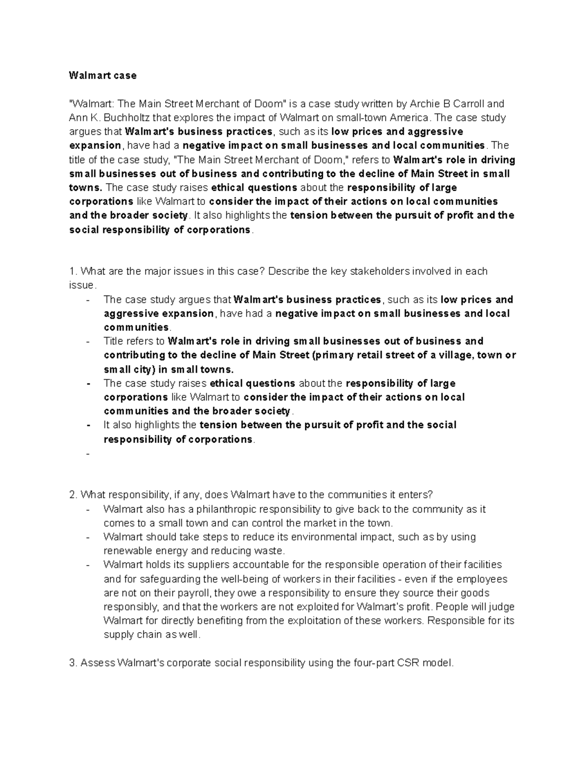 BGS Case Studies - nil - Walmart case "Walmart: The Main Street ...