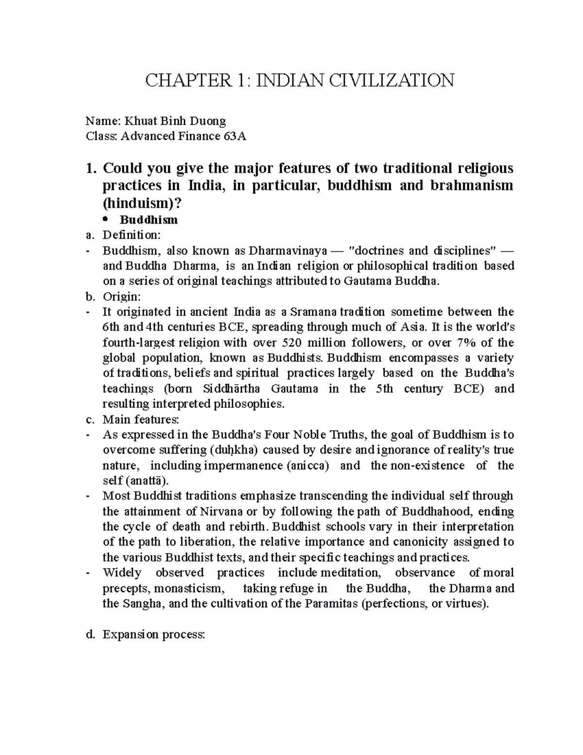 Chap 1 - World Civilization History - CHAPTER 1: INDIAN CIVILIZATION ...