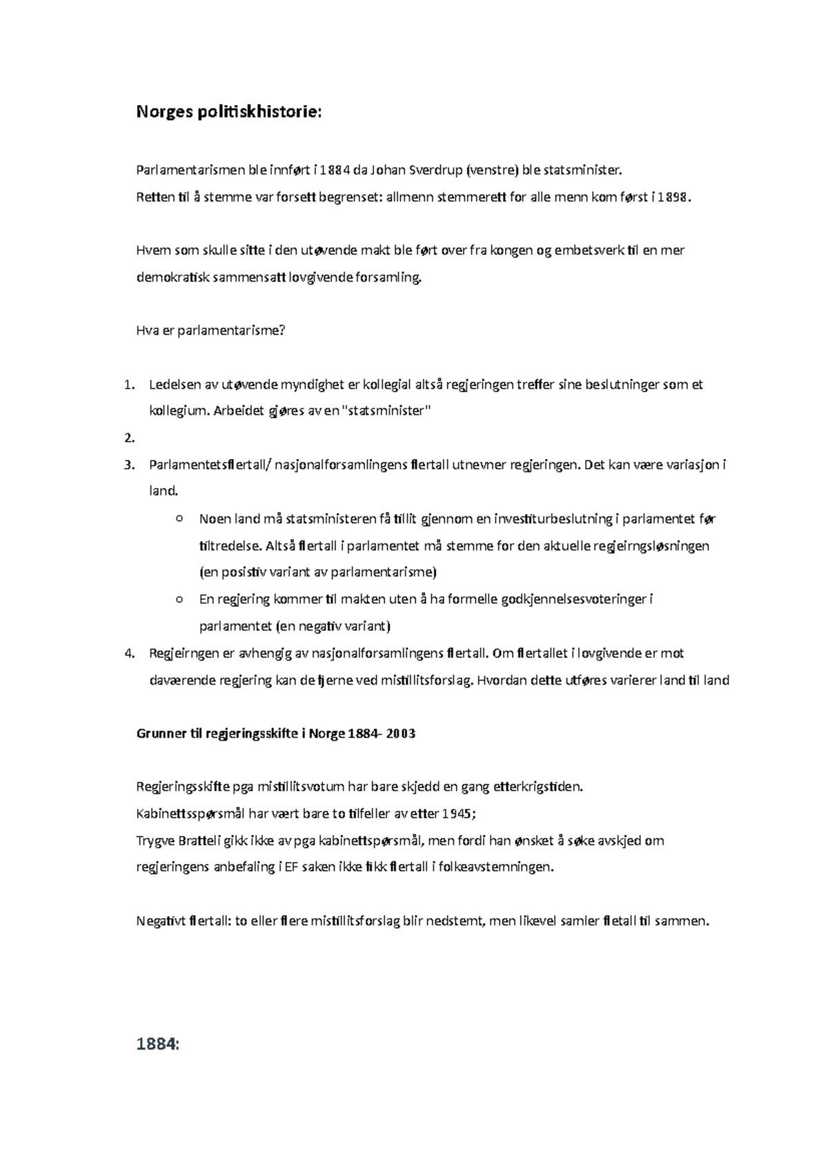 Norges politiskhistorie og parlamentarisme - Norges politiskhistorie ...