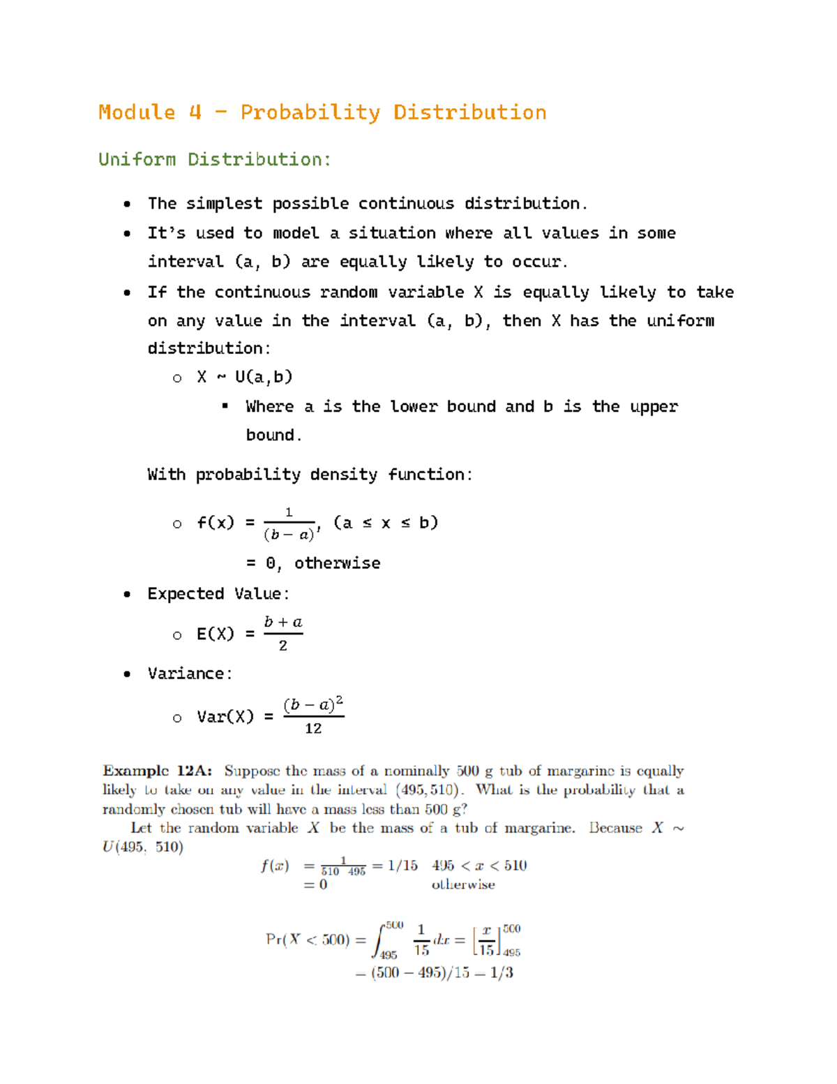 Probability Distribution - Module 4 – Probability Distribution Uniform ...