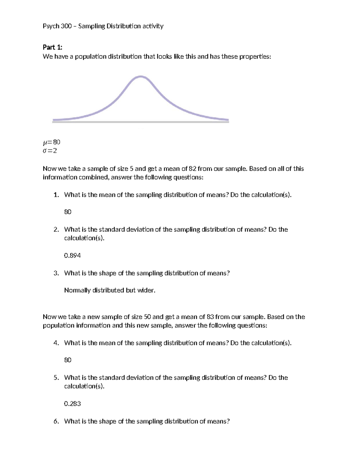 Sampling Distribution Activity - Psych 300 – Sampling Distribution ...