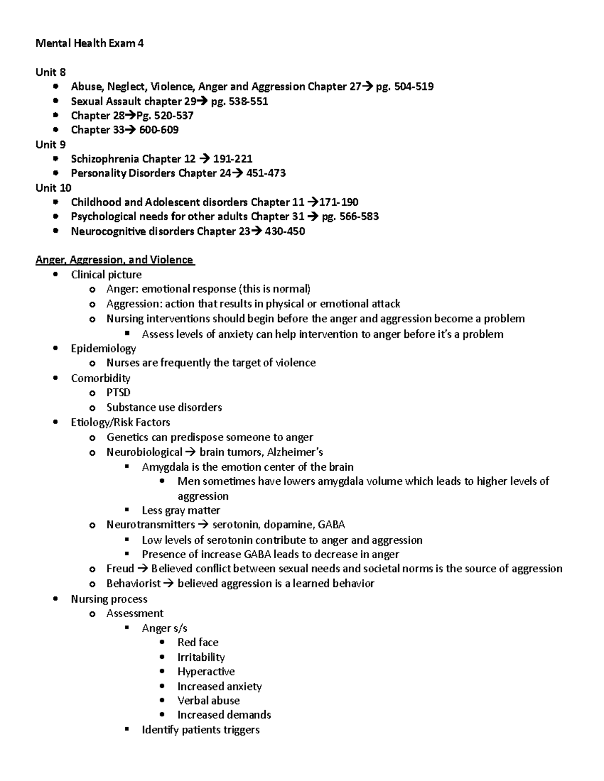 Mental Health Exam 4 - exam 4 nsg3450 - Mental Health Exam 4 Unit 8 ...