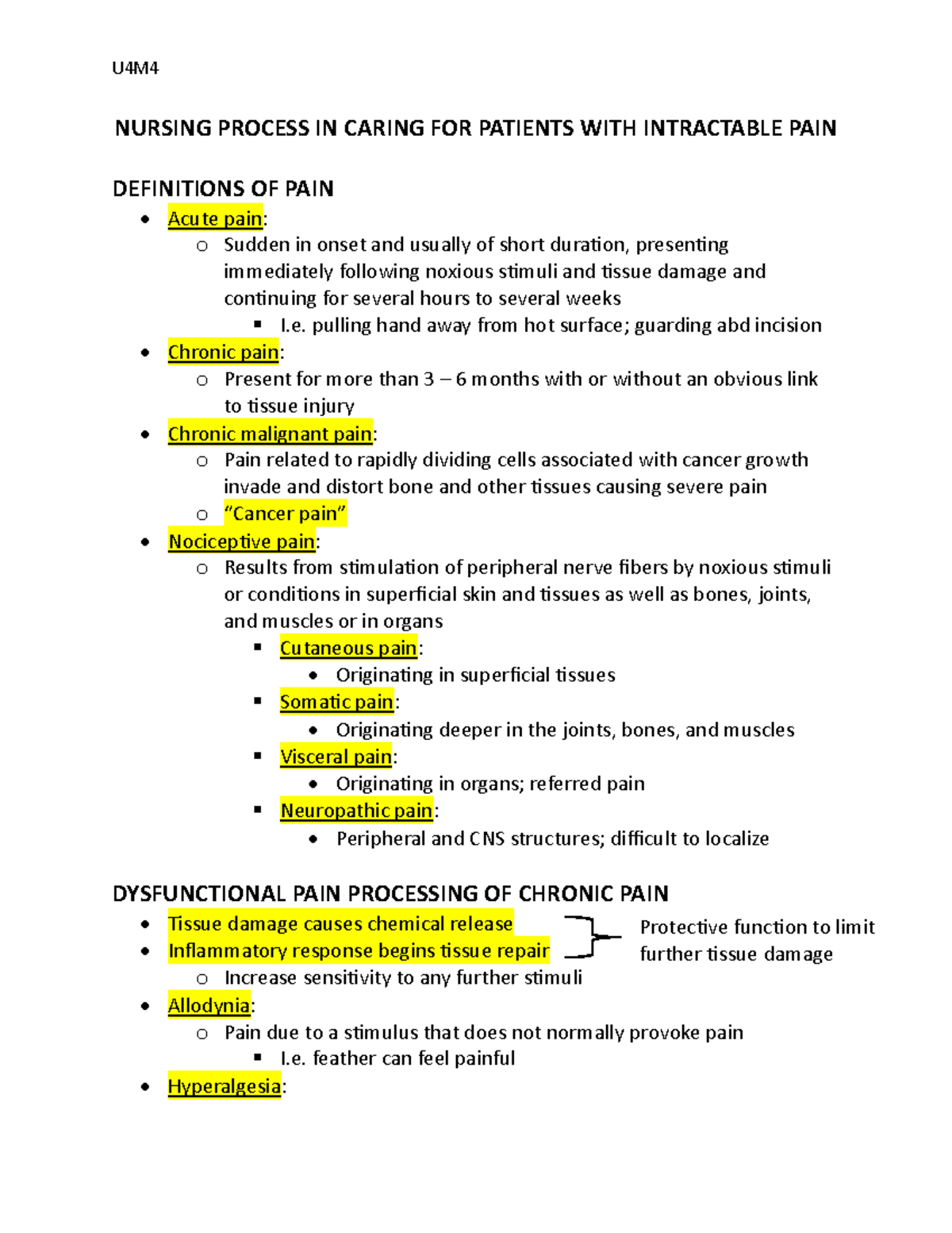 NURSING PROCESS IN CARING FOR PATIENTS WITH INTRACTABLE PAIN - pulling ...